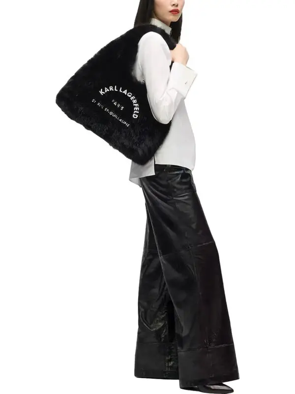 Karl Lagerfeld Rue St-guillaume Sling Fur Bag - Black