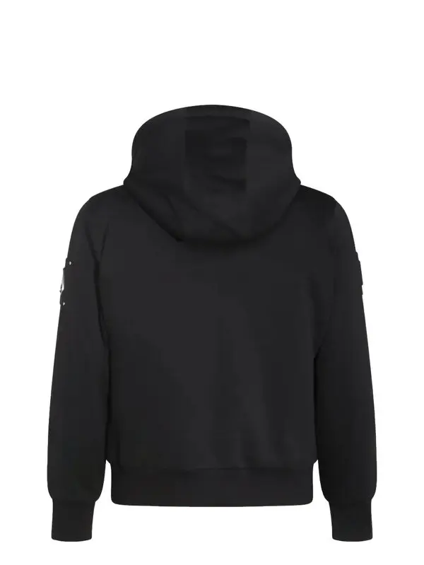 Moose Knuckles Bunny Logo Plaque Zip-up Hoodie - Black