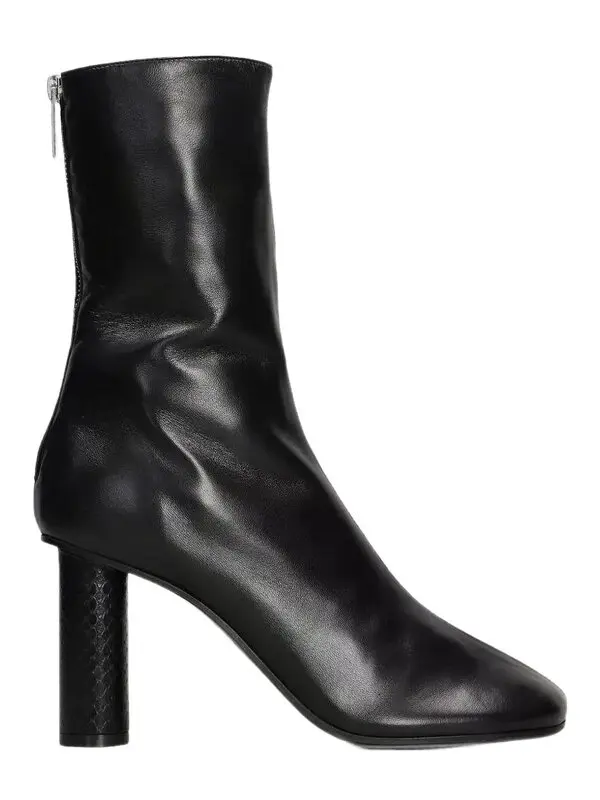 Paris Texas Alice Snakeskin-effect Block-heel Boots - Black
