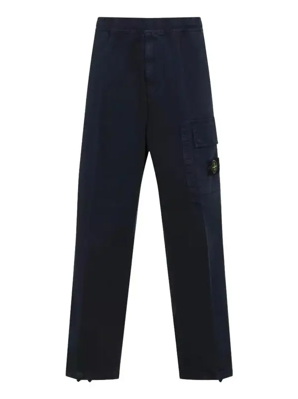 Stone Island Logo Patch Cargo Pants - Blue