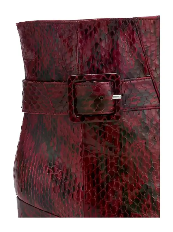 MALONE SOULIERS Rowan Snakeskin-effect Ankle Boots - Red