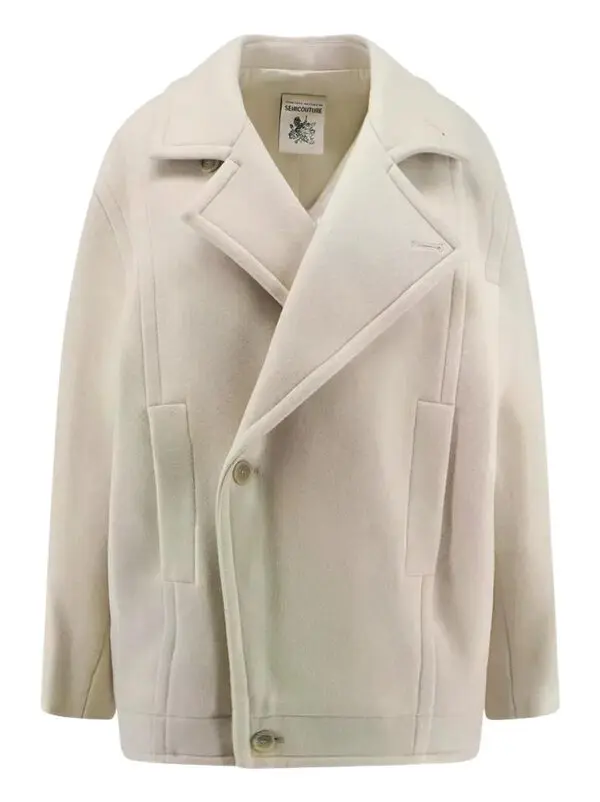 SEMICOUTURE Notched-lapel Coat - Neutrals
