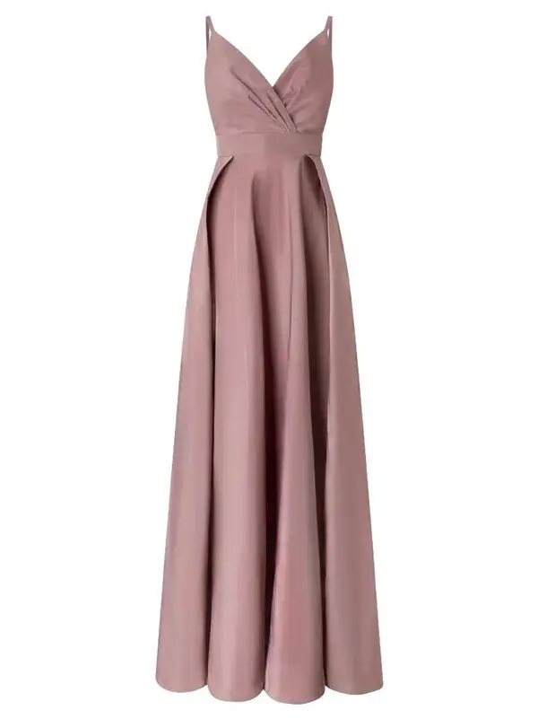 Pinko Long Taffeta Dress With Slit - Pink