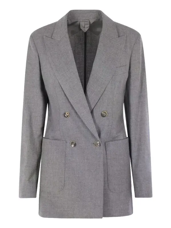 Max Mara Double-breasted Peak-lapels Blazer - Grey