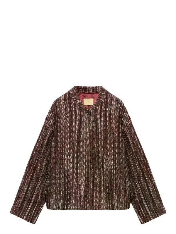 Momoni Vertical Stripe Jacket - Brown
