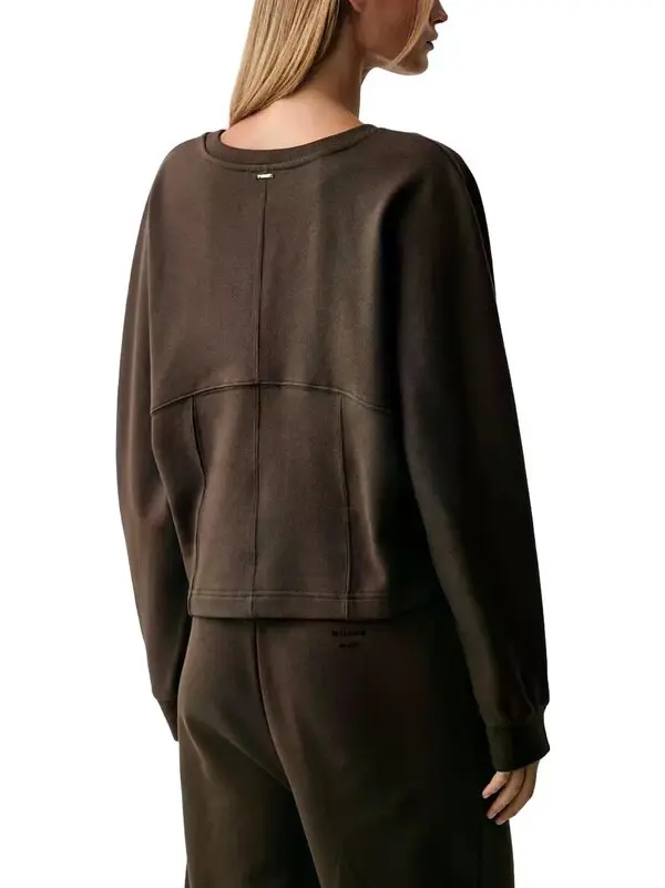 TWINSET Seam Detail Cotton Sweatshirt - Brown