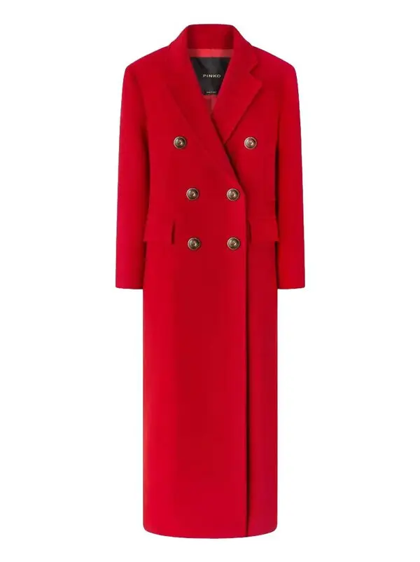 Pinko Double-breasted Notched-lapel Coat - Red