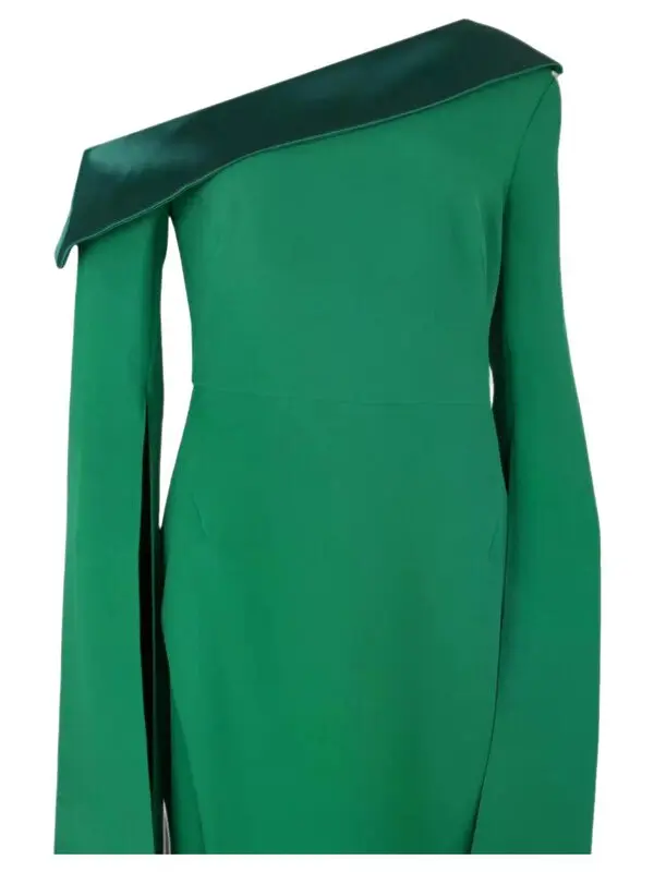 Safiyaa One-shoulder Split-sleeve Maxi Dress - Green