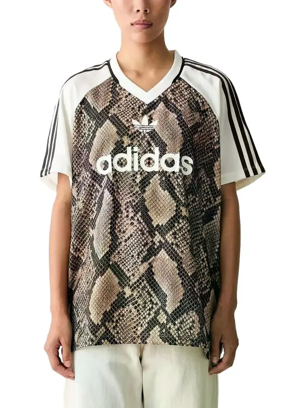 Adidas Snakeskin-print T-shirt - Brown