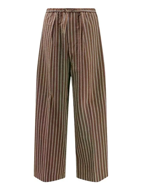 Closed Wynston Striped Cotton Palazzo Pants - Brown