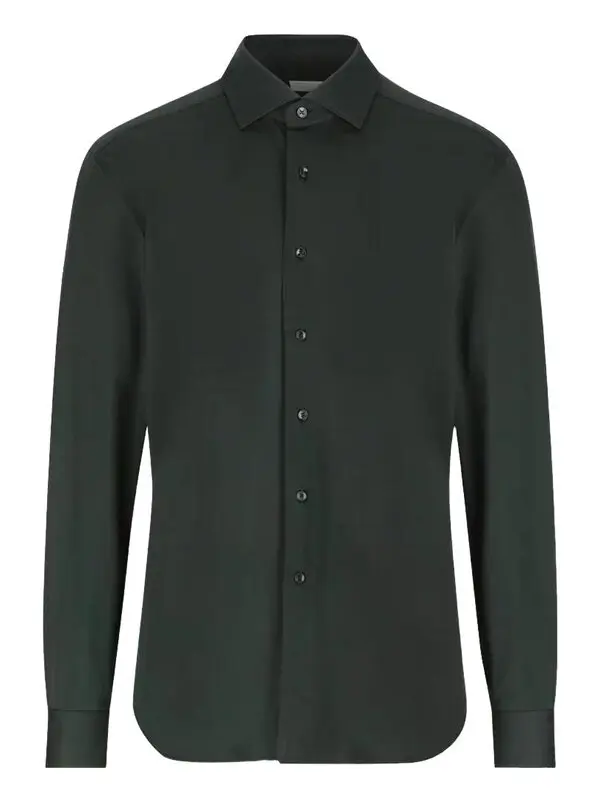 XACUS Twill-weave Long-sleeve Shirt - Green