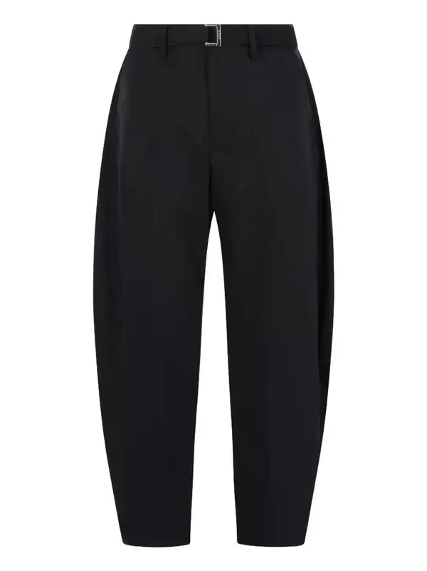 Sacai Belted Pleated Trousers - Black