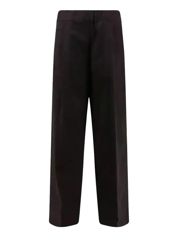 SEMICOUTURE High-waisted Wide-leg Trousers - Brown