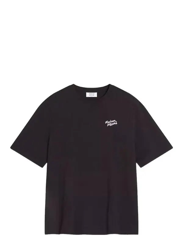 Maison Kitsuné Handwriting Logo-embroidery T-shirt - Black