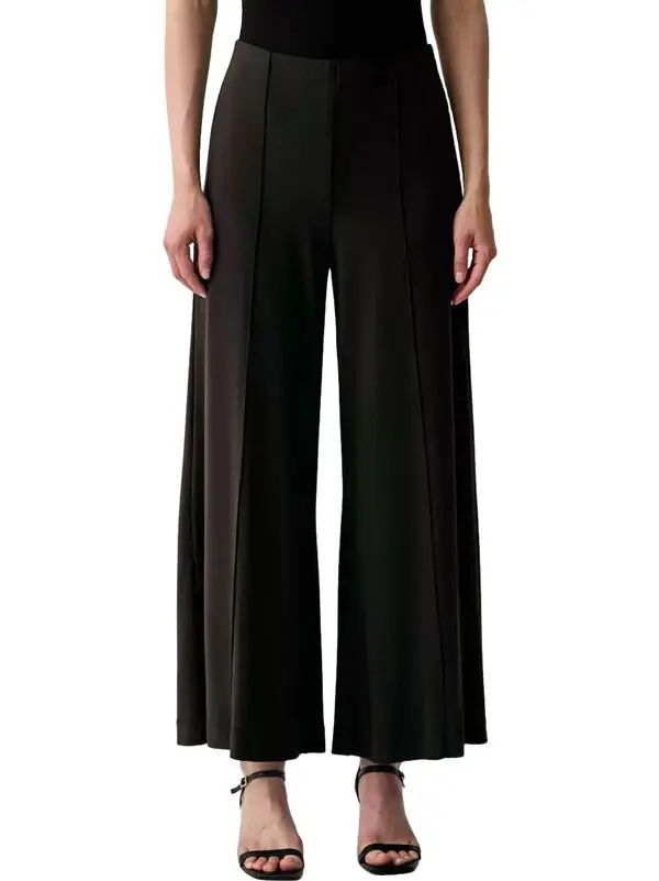 Joseph Ribkoff Dark Pintuck Detail Palazzo Pants - Brown