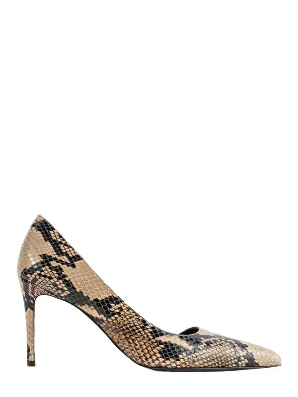 Khaite Jett D'orsay Python-effect Leather Pumps - Neutrals