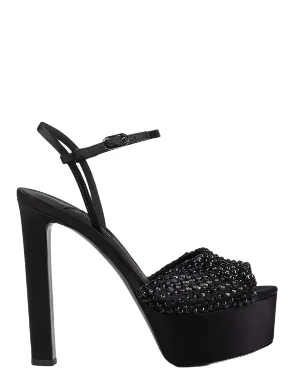 LE SILLA Gilda Crystal-embellished Platform Sandals - Black