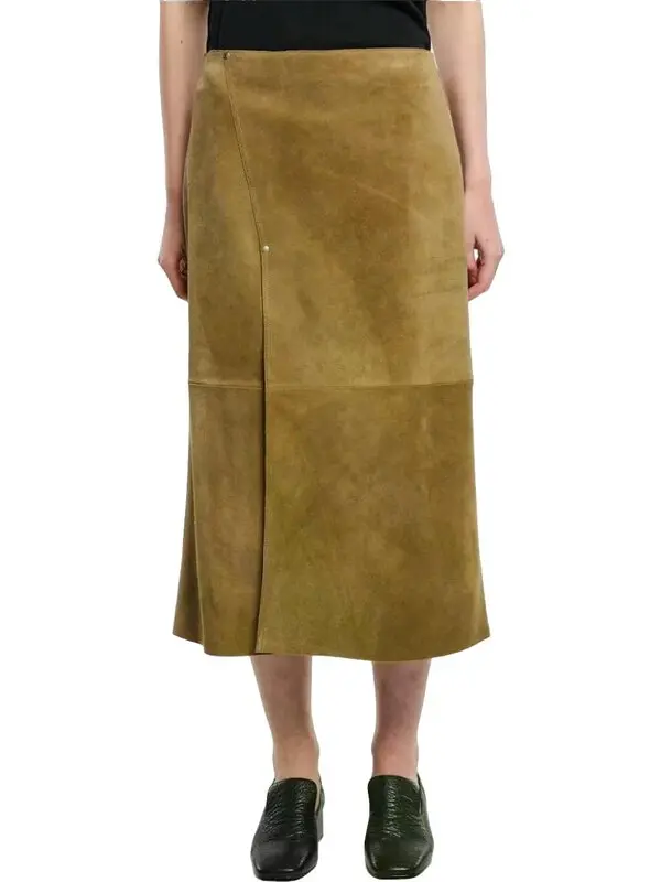 Studio Nicholson Asymmetric Suede Skirt - Neutrals