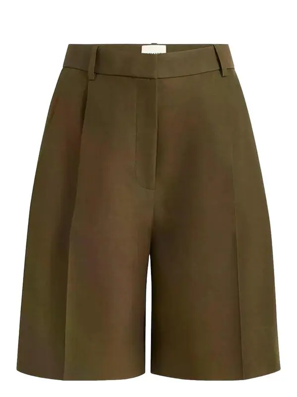 Khaite Auggie Knee-length Shorts In Sculptural Cady - Green
