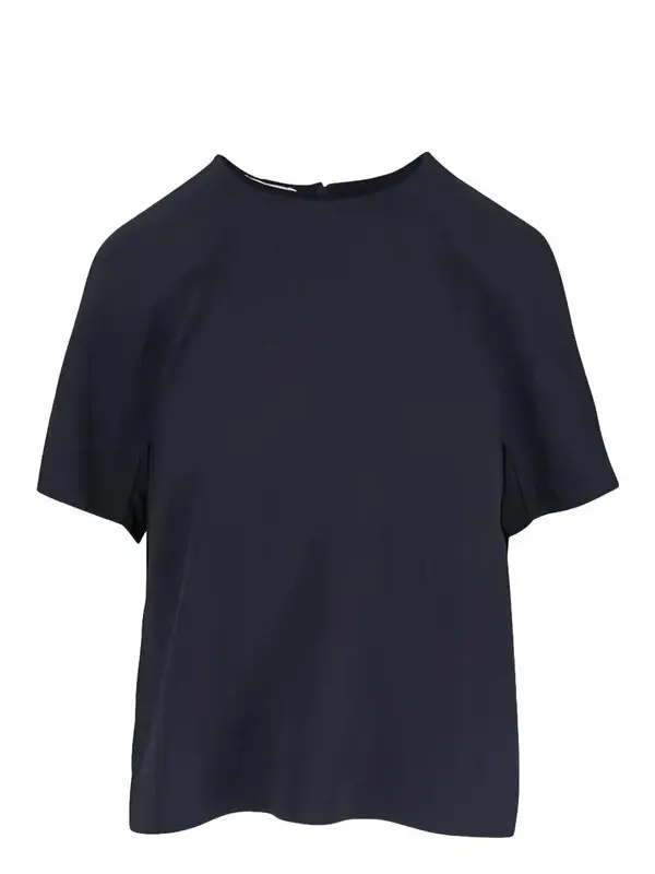 Lafayette 148 New York Short Sleeve Blouse - Blue