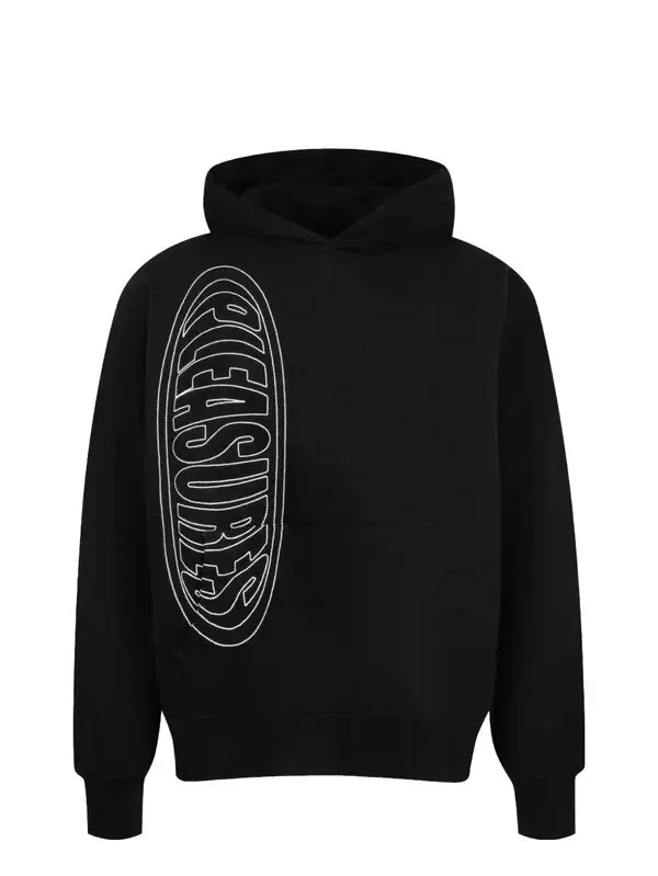 PLEASURES Ellipse Logo-print Hoodie - Black