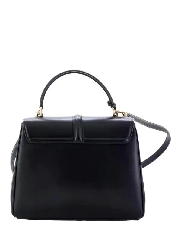 Celine 16 Top Handle Bag Smooth Calfskin Small Satchel - Black