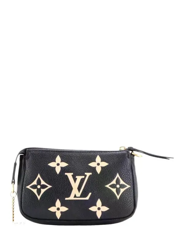 LOUIS VUITTON Pochette Accessoires Bicolor Monogram Empreinte Giant Mini Clutch Bag - Black