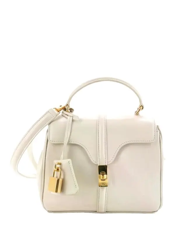 Celine 16 Top Handle Bag Smooth Calfskin Mini Satchel - Neutrals