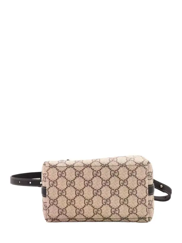 Gucci Gg Emblem Coated Canvas Small Bucket Bag - Brown