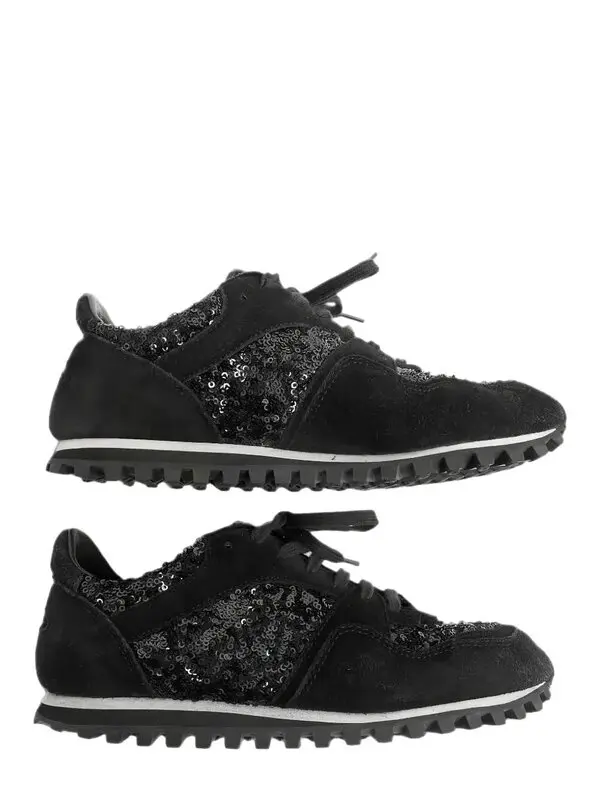 Comme Des Garçons Spalwart Sequin-embellished Sneakers - Black