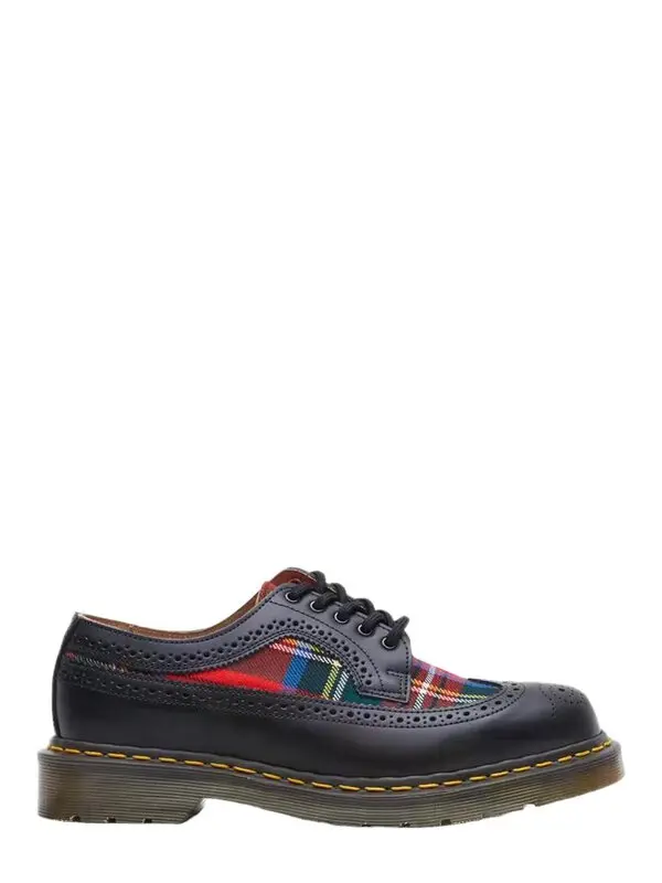 Dr. Martens Tartan Panel Brogue Derby Shoes - Black