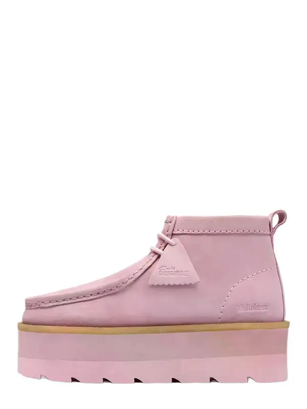 Clarks Meare Wallabee Platform Ankle Boots - Pink