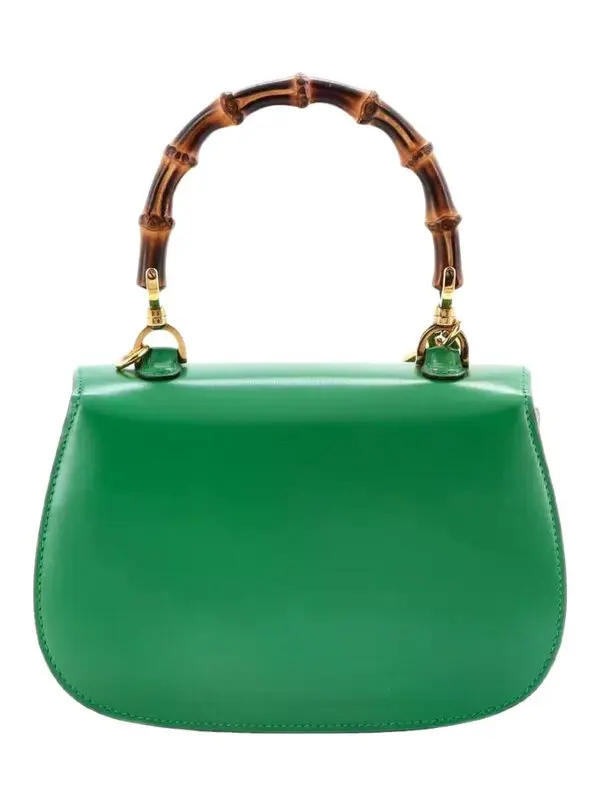 Gucci Bamboo 1947 Top Handle Bag Leather Small Satchel - Green