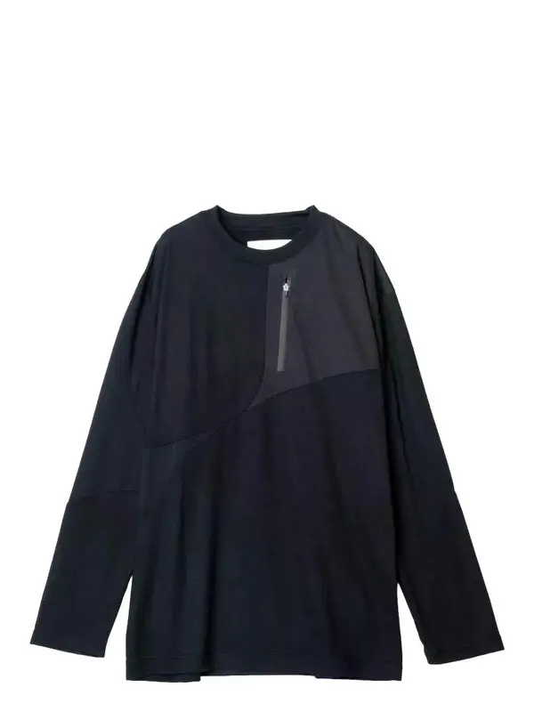 YOSHIOKUBO Zip-pocket Panelled T-shirt - Black