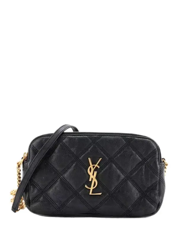 Saint Laurent Becky Double Zip Quilted Leather Mini Crossbody Bag - Black