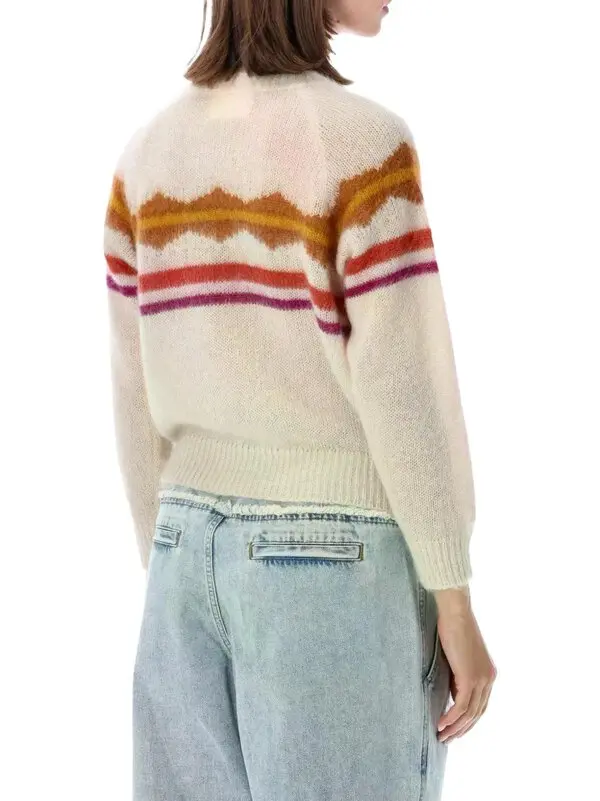 MARANT ETOILE Monette Fair Isle Raglan Sweater - Neutrals