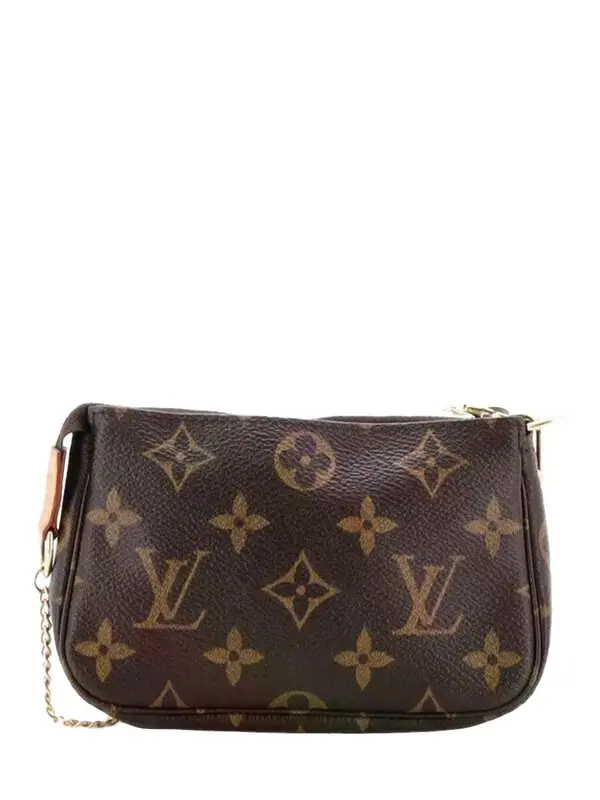 LOUIS VUITTON Pochette Accessoires Monogram Canvas Mini Clutch Bag - Brown
