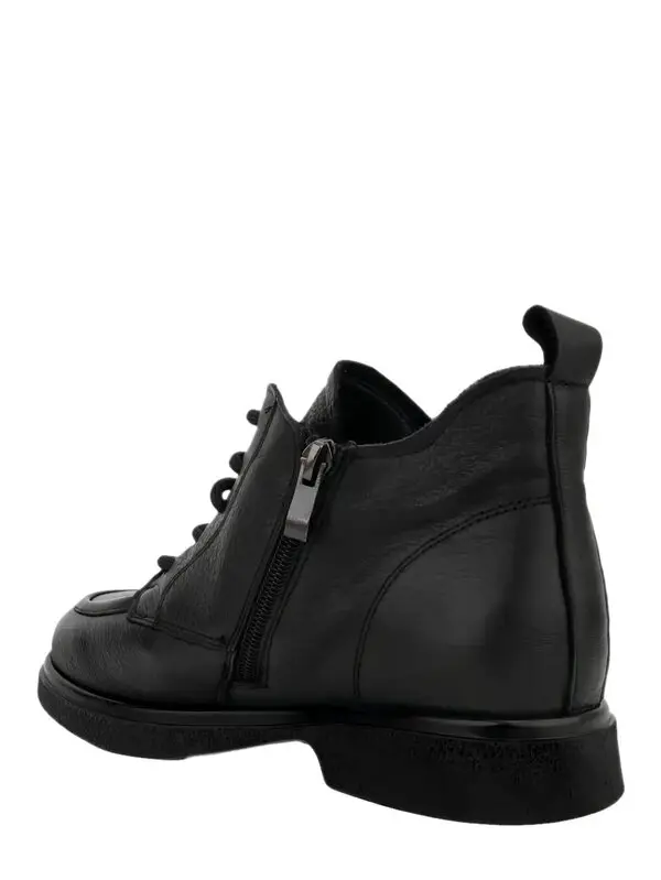 LINDA BAUMANN Lace-up Side-zip Ankle Boots - Black