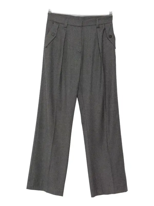 Antonelli Firenze Salice Pleated Wide-leg Trousers - Grey