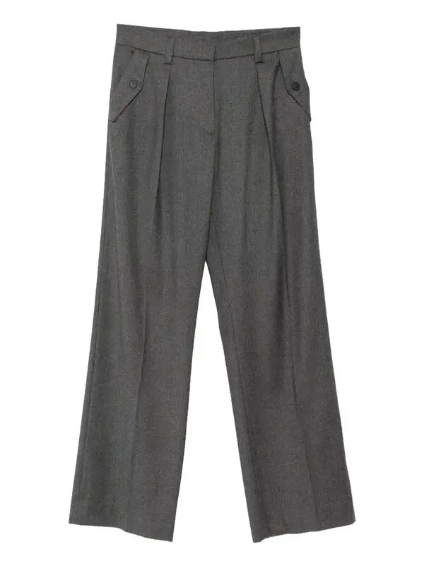 Antonelli Firenze Salice Pleated Wide-leg Trousers - Grey