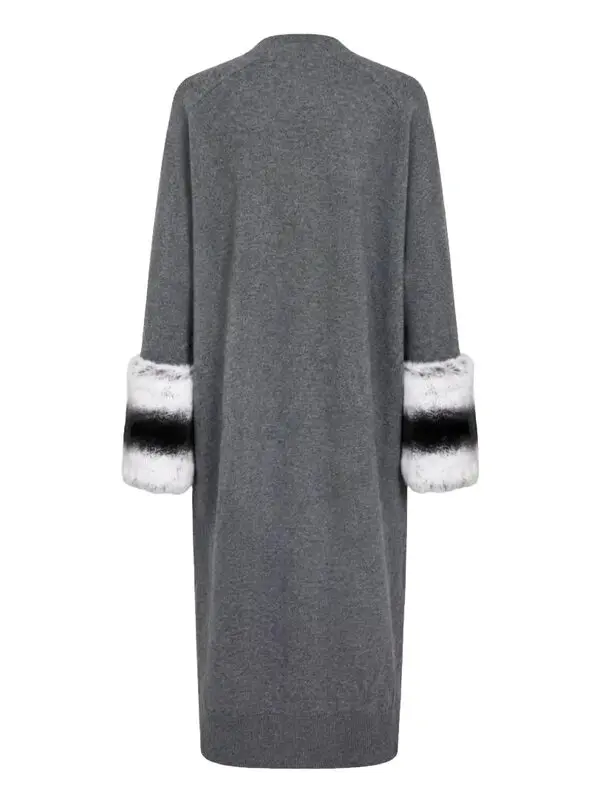 IZAAK AZANEI Faux-fur Trim Cardigan - Grey