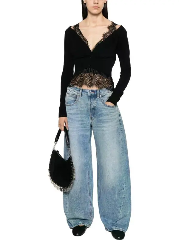 Ermanno Scervino Lace Trim Cardigan - Black