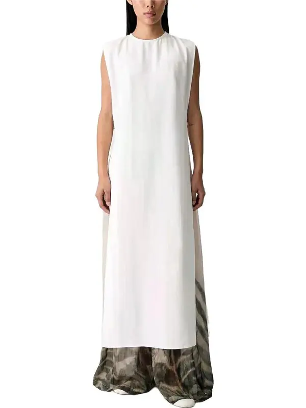 VICOLO Sleeveless Maxi Dress With Side Slits - White