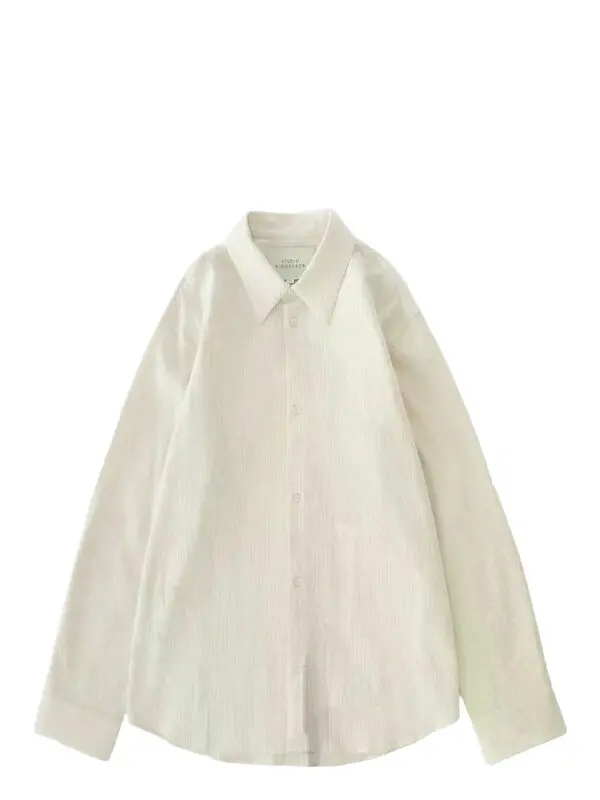 Studio Nicholson View Seersucker Striped Shirt - Neutrals