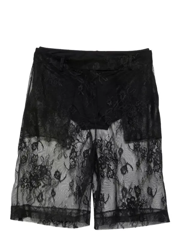 Patrizia Pepe Lace Bermuda Shorts - Black