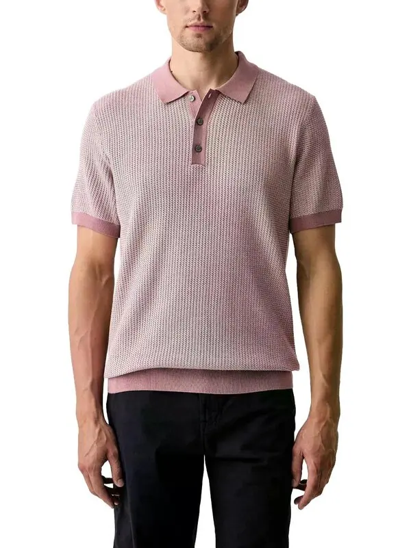 JOOP! Textured-knit Polo Shirt - Pink