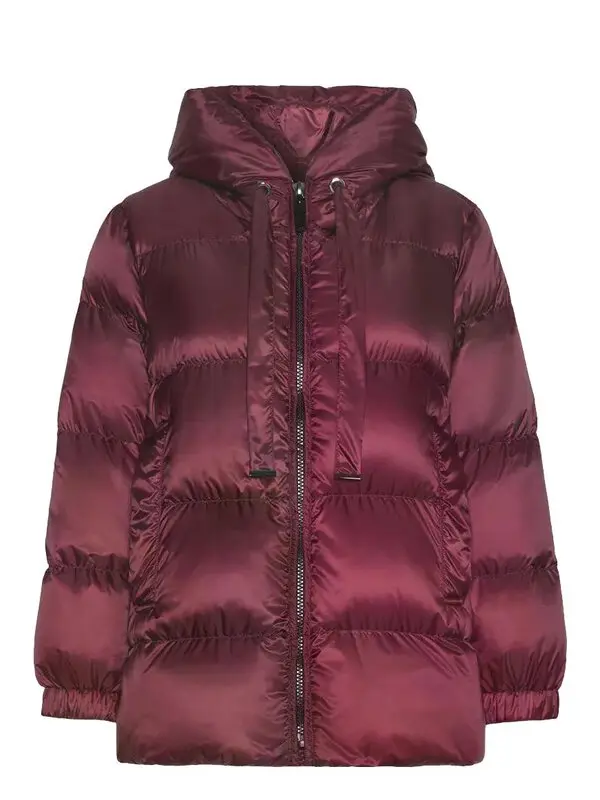 Max Mara Quilted Hooded Puffer Jacket - Red