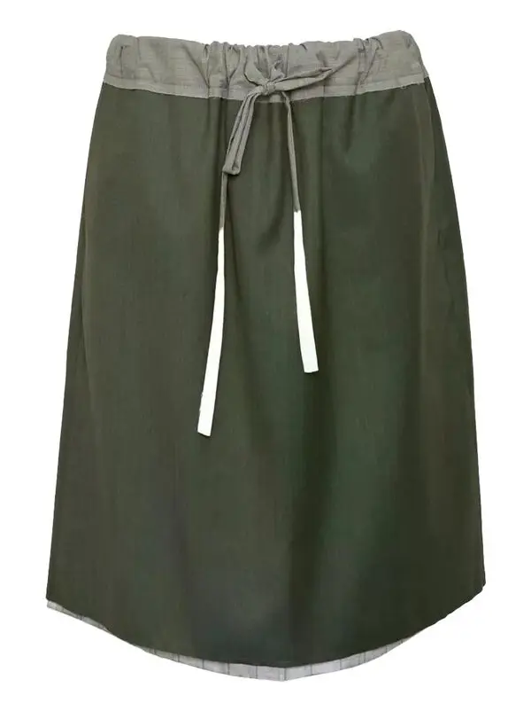 SONIA CARRASCO Drawstring Waistband Panelled Mini Skirt - Green