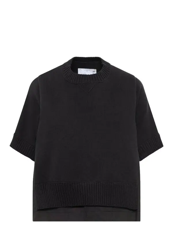 Sacai Layered-panel T-shirt - Black