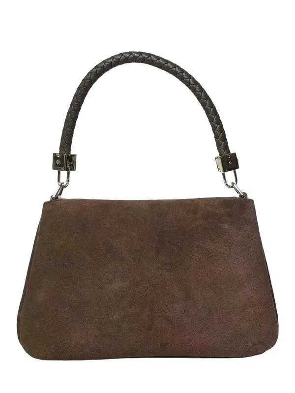 COCCINELLE Braided Handle Suede Tote Bag - Brown